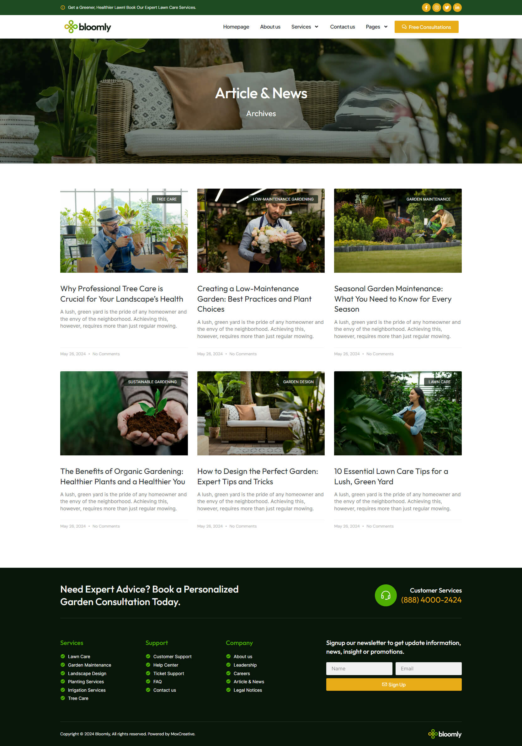 Bloomly - Landscape & Gardening Service Elementor Pro Template Kit by moxcreative
